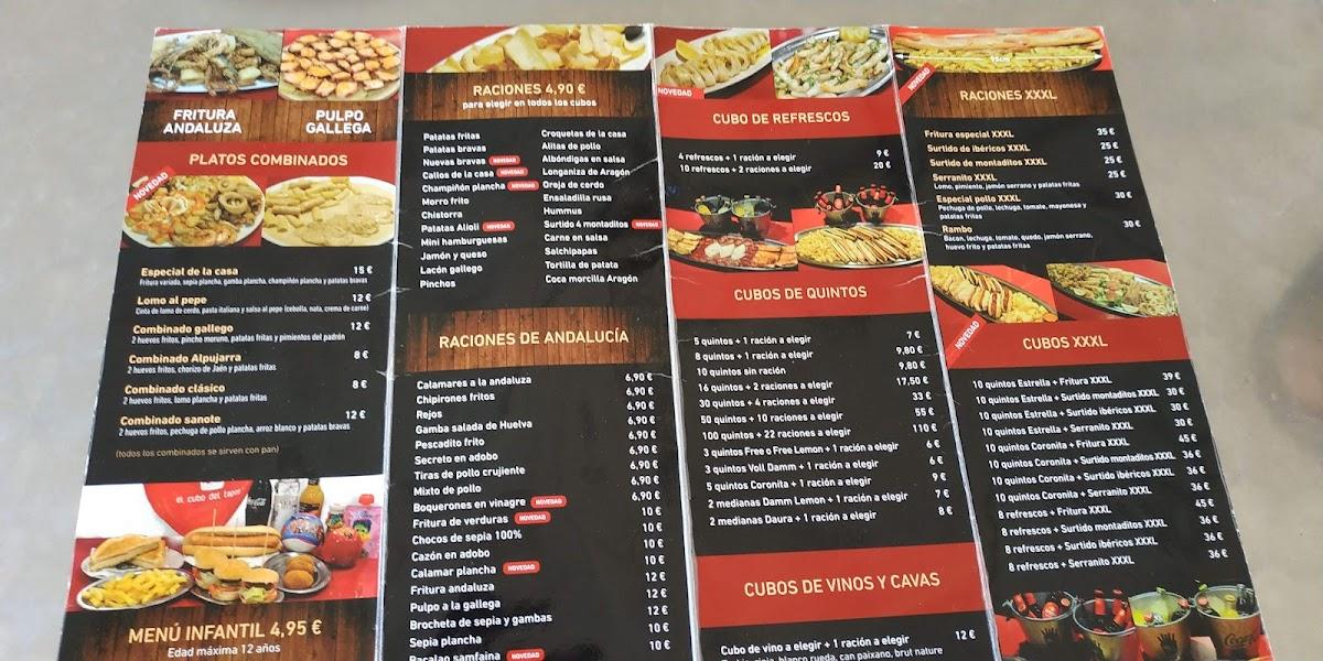 Menu at El Cubo del Tapeo pub & bar, Cerdanyola del Vallès, la