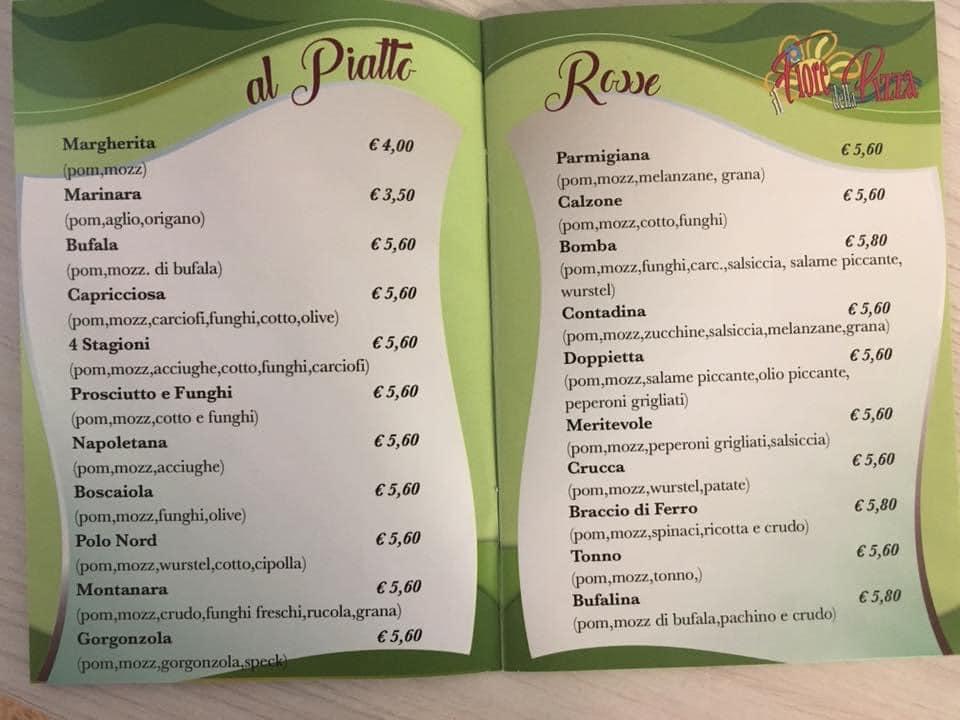 Menu da Il Fiore Della Pizza pizzeria, Macerata