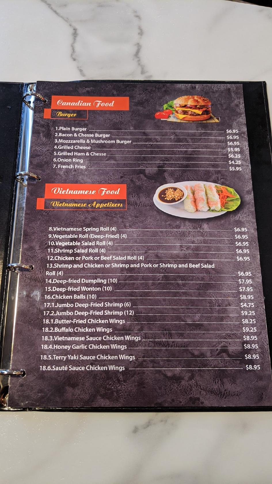 Menu at Restaurant 224, Saskatoon, 224 3 Ave S