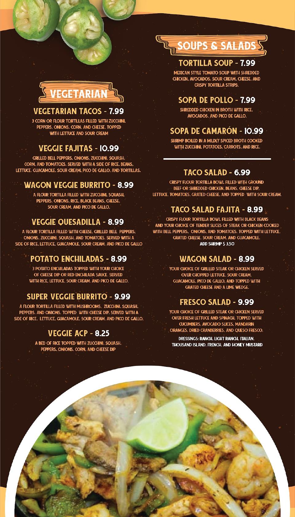 Menu at Taco Wagon restaurant, Appomattox, 177 Old Courthouse Rd