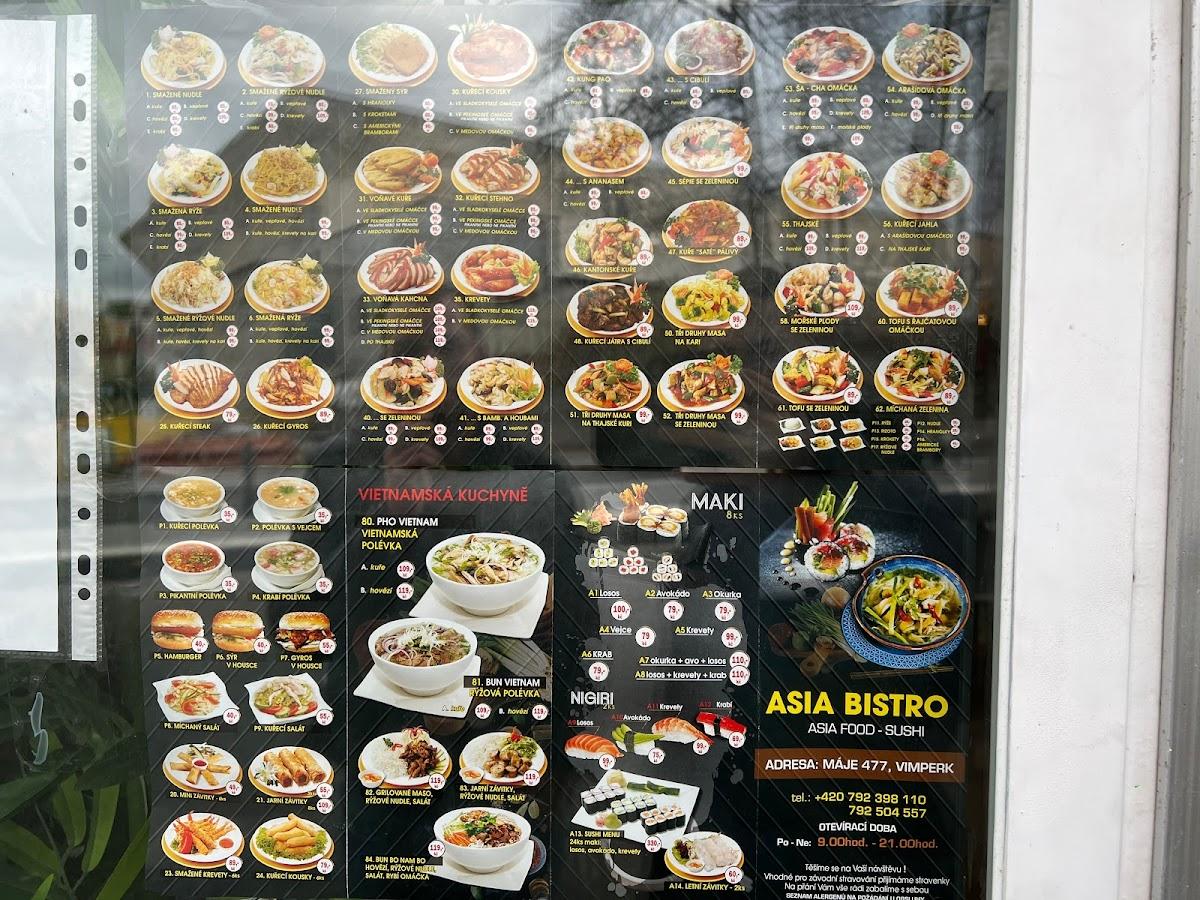 Menu at Asia Bistro & Sushi restaurant, Vimperk