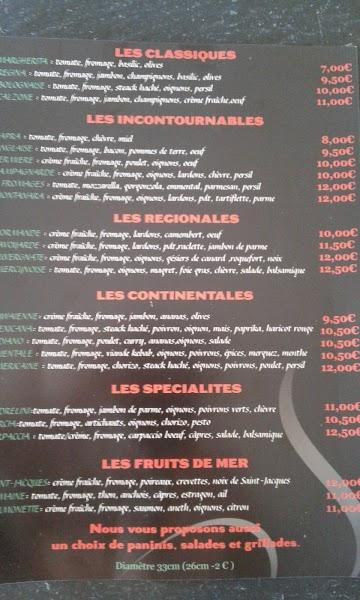 Menu au LA STRADA pizzeria, Montayral