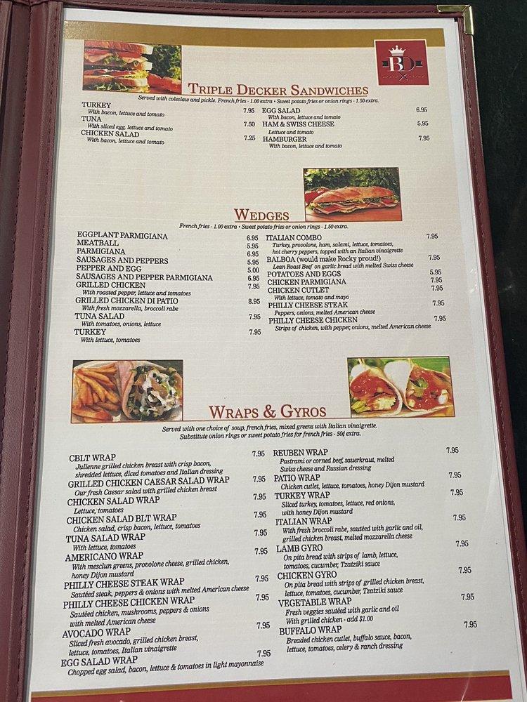 Menu at Burger Diner restaurant, Peekskill