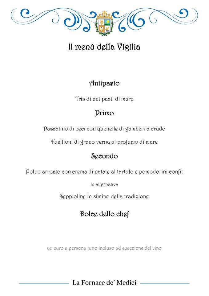 Menu da La Fornace de' Medici ristorante, Bivigliano