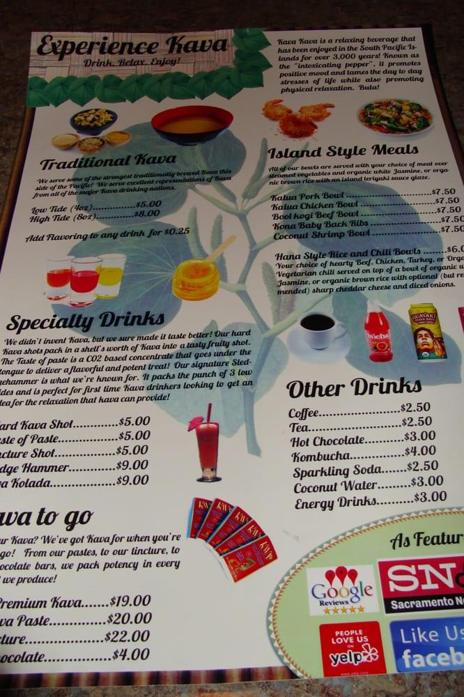 Menu at Root of Happiness Kava Bar Rancho Cordova, Rancho Cordova