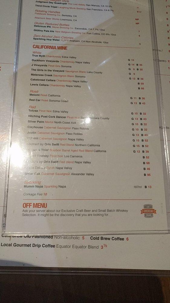 Menu at Eureka! pub & bar, Concord