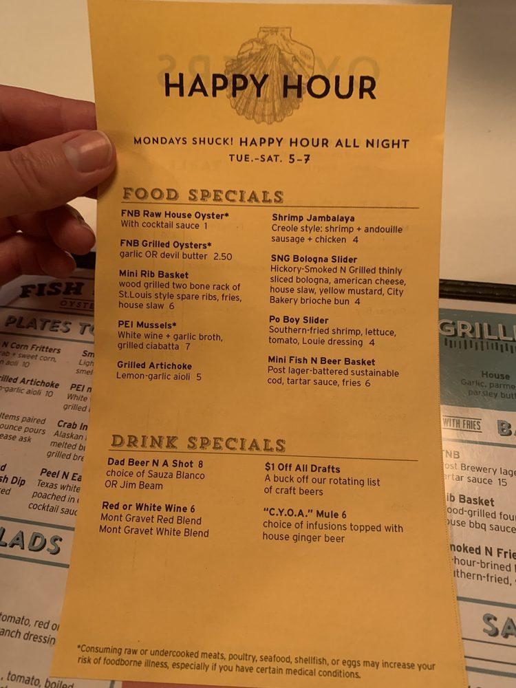 Menu at Fish N Beer pub & bar, Denver