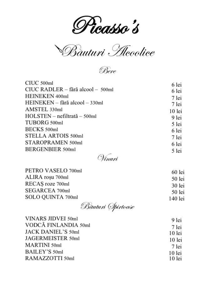 Menu at Picasso's, Orăștie