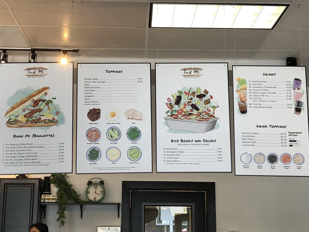 Menu at Toast Mi Tacoma restaurant, Tacoma