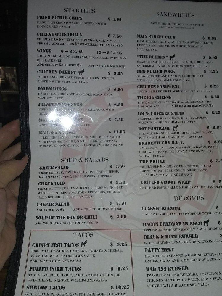 Menu at Tom's Bad Ass Bar and Grill, Bradenton