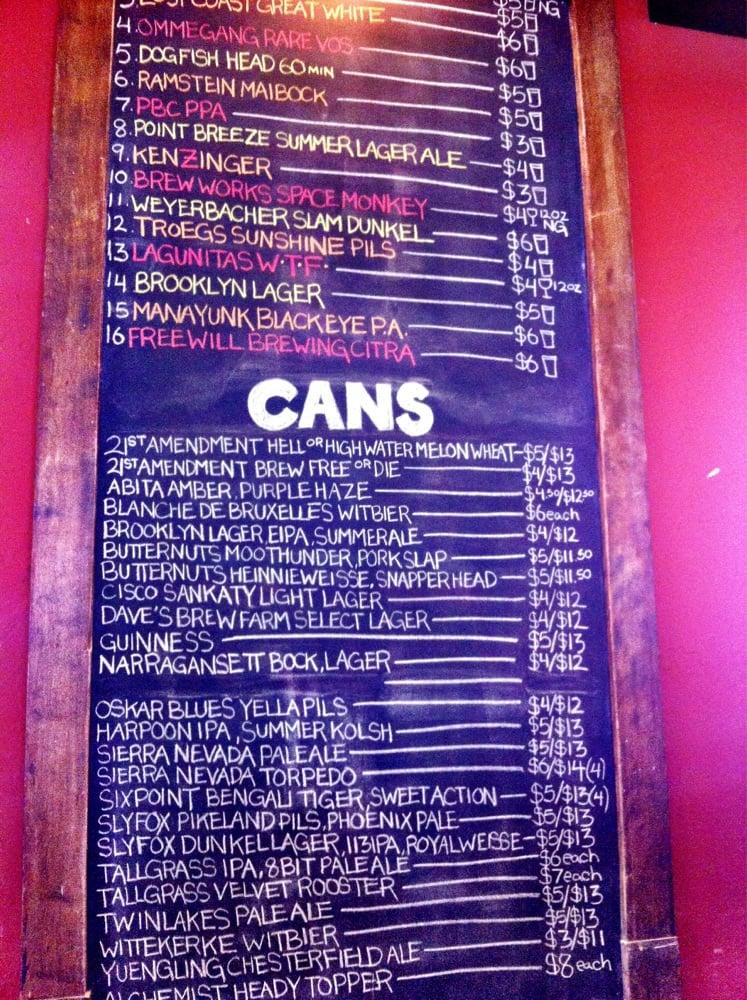 Menu at American Sardine Bar, Philadelphia