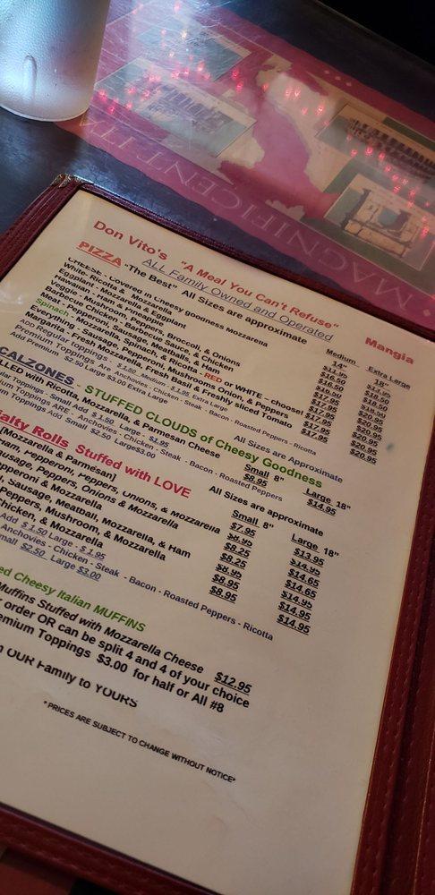 Menu at DON VITO'S VITO'S ITALIAN RESTAURANT, Daytona Beach