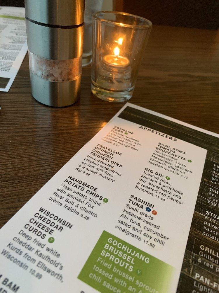 Menu at Fratellos Riverfront Restaurant, Appleton