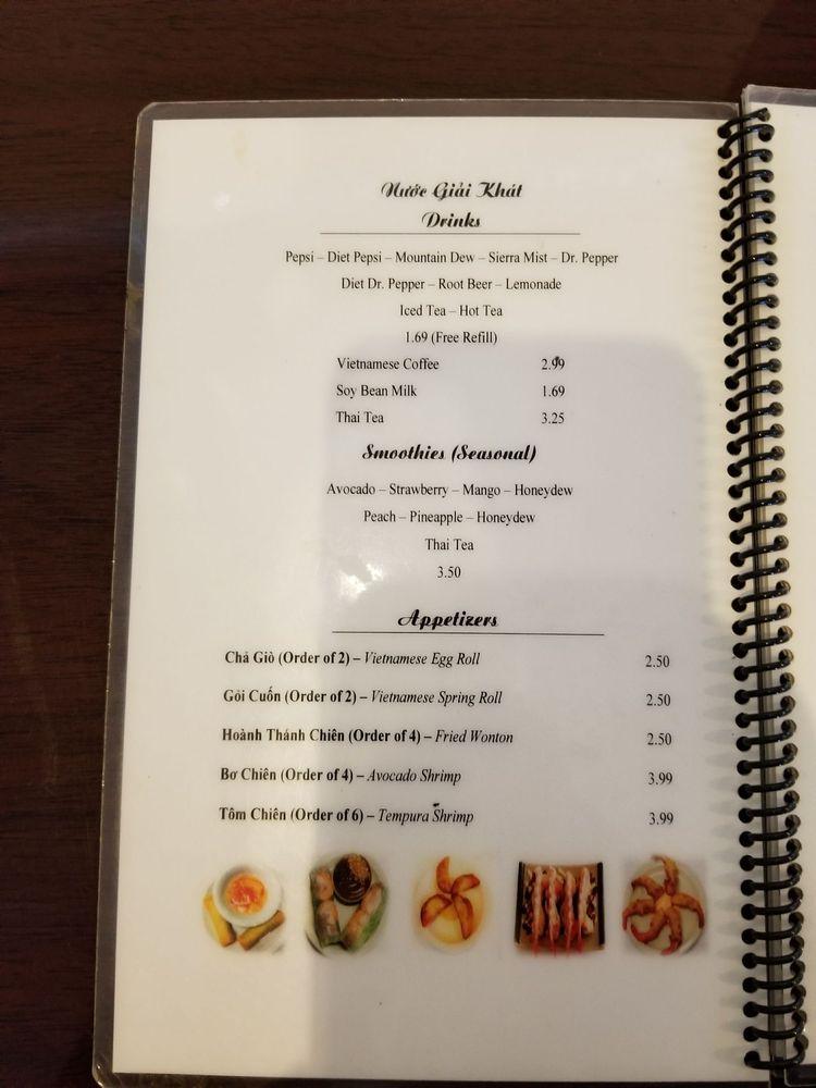 Menu at Pho Hieu restaurant, Yukon, S Mustang Rd