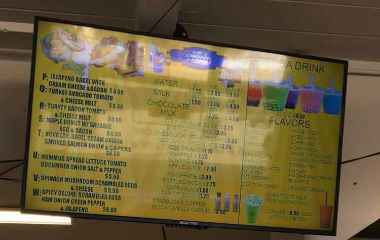 Menu at Sunny's Donuts, Ukiah