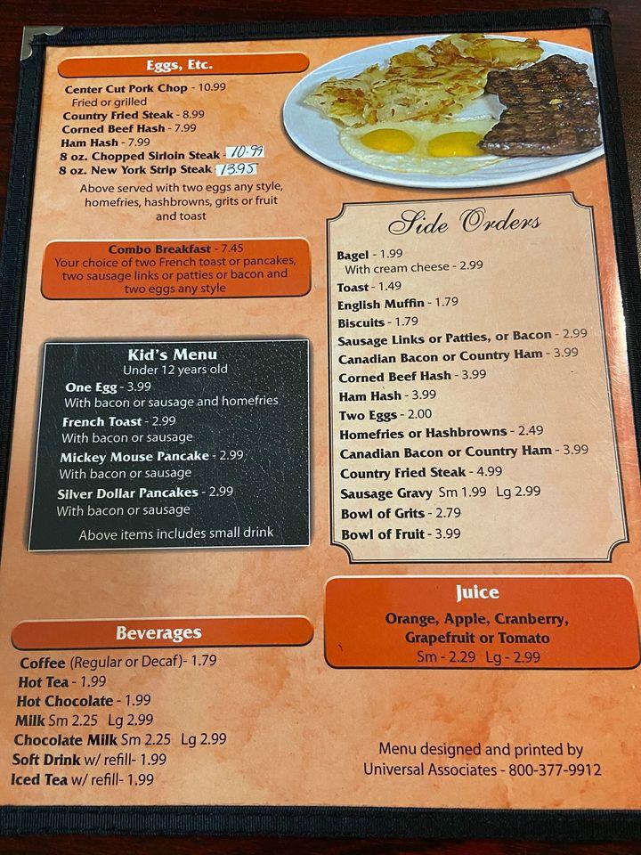 Menu at Falcon Family Restaurant, Bowling Green, S Main St