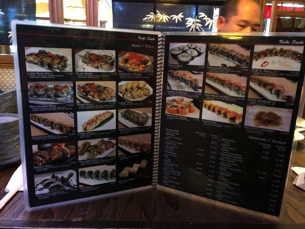Menu at Kaki Sushi restaurant, Pleasanton