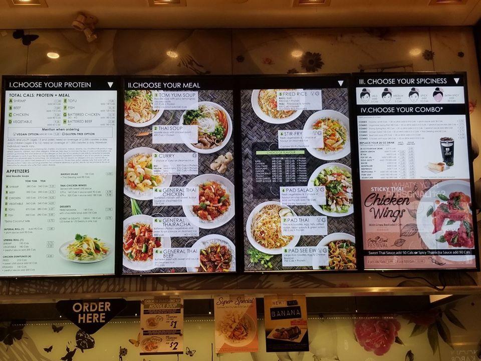Menu at Thai Express restaurant, Edmonton, 137 Ave NW