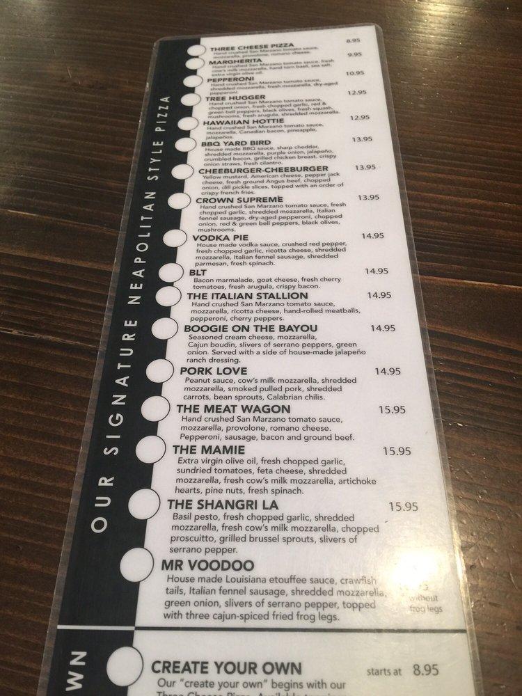 Menu at Crown Pizza pizzeria, Beaumont