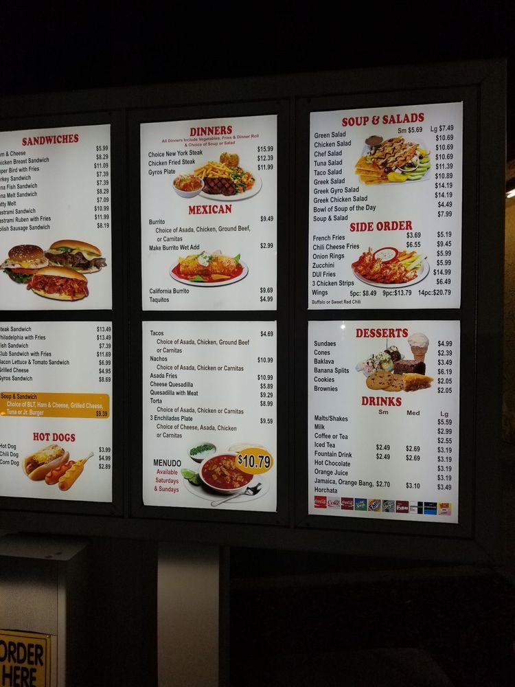 Carta del restaurante Golden Burger, Long Beach, E 4th St