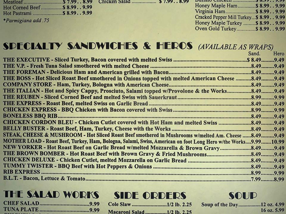 Menu at Hero Express restaurant, Bohemia