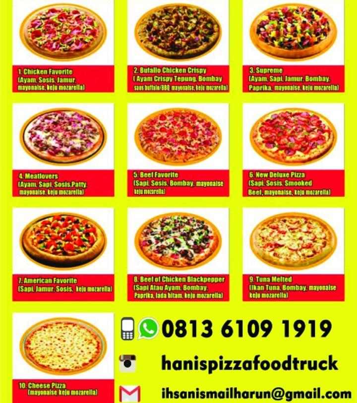 Menu at Hanis Pizza restaurant, Medan, Jl. Prof. HM. Yamin Sh No.232