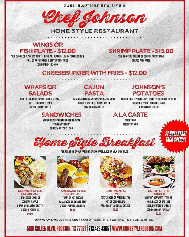 Menu at Homestyle Restaurant, Houston, Griggs Rd