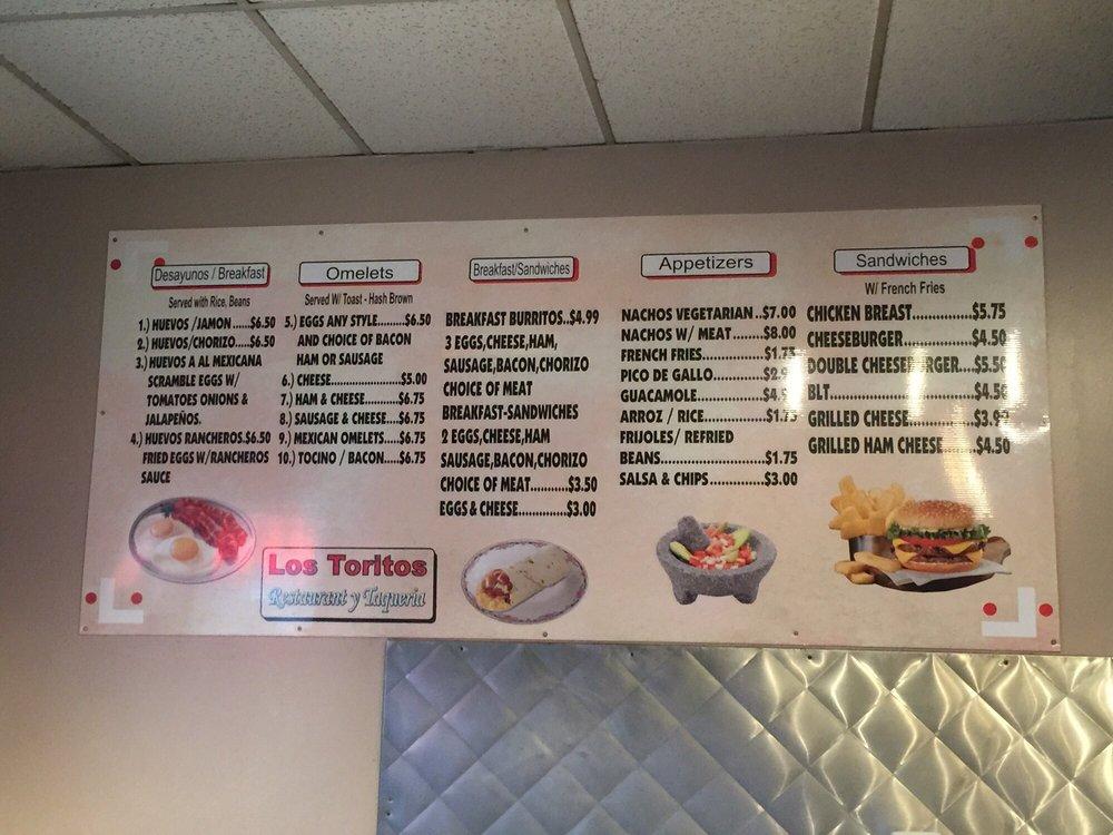 Menu at Los Toritos restaurant, Chicago