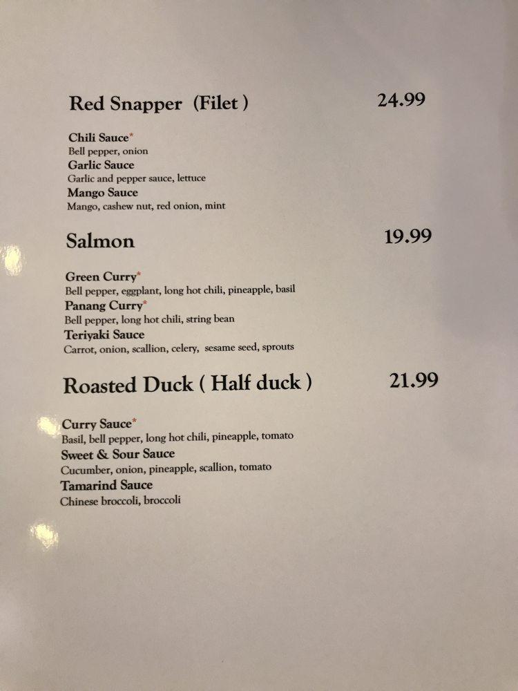 Menu at One Two Thai restaurant, New York City