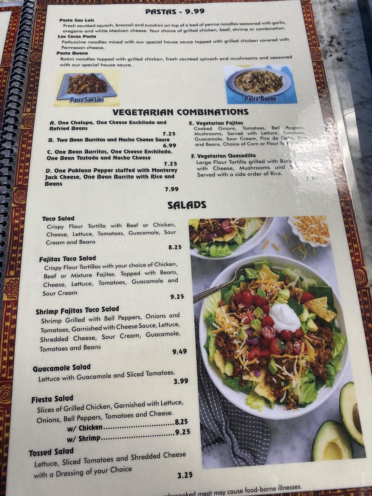 Menu at las catrinas mexican restaurant, Batesville