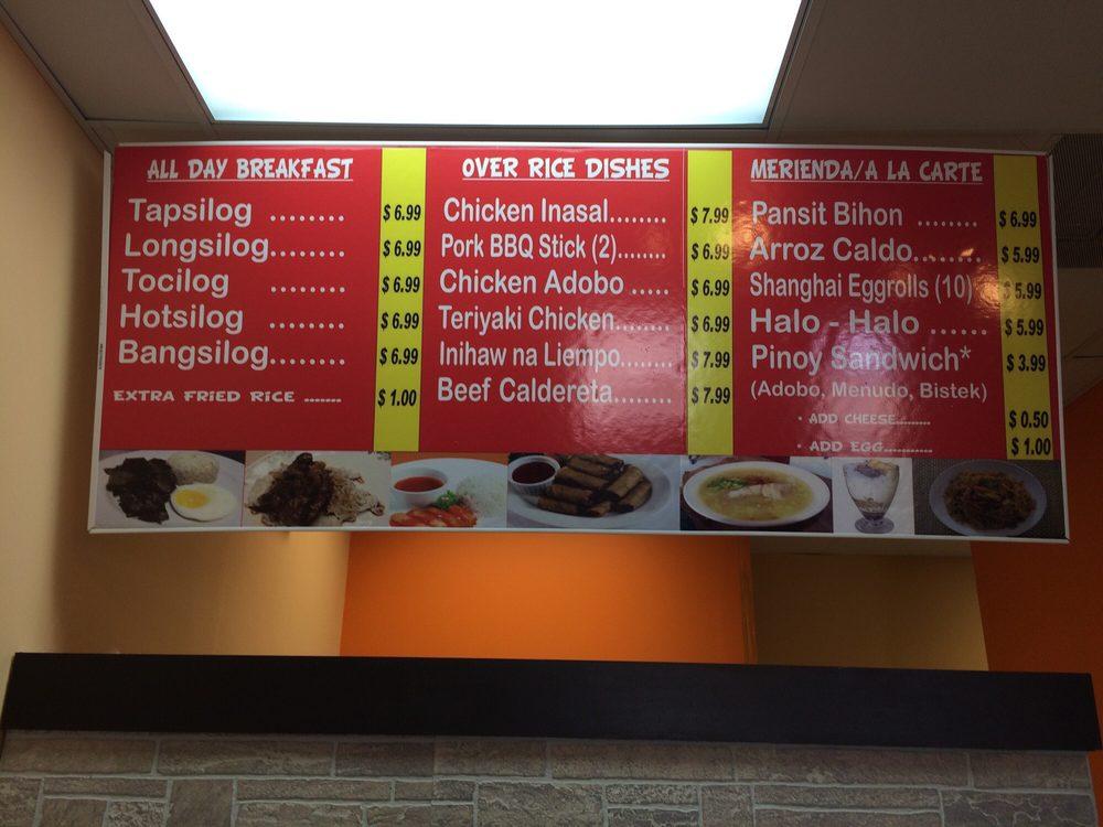 Menu at Manila Grocery restaurant, Plainfield