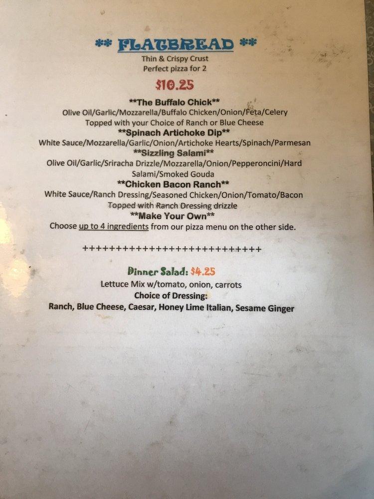 Menu at Ripples Ice Cream Parlor pizzeria, Plains