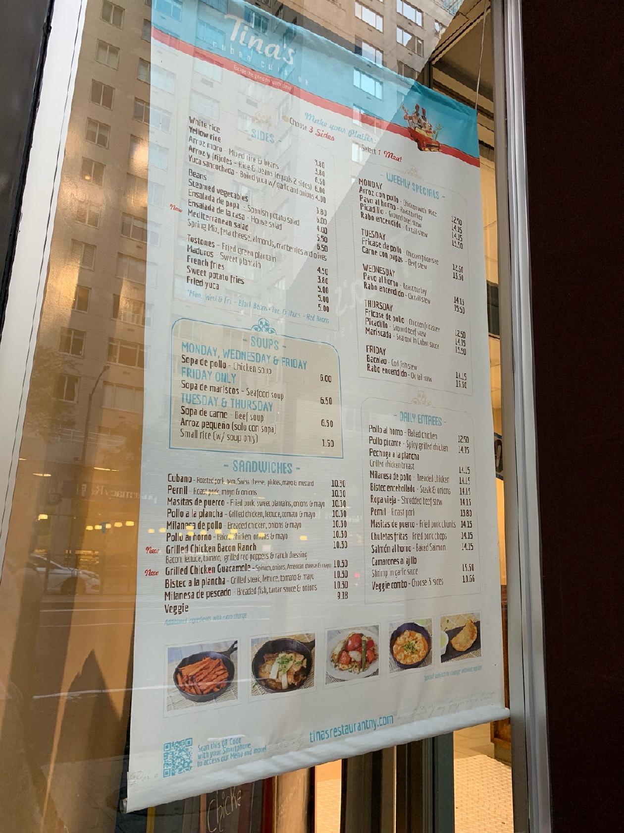 Menu at Tina's Cuban Cuisine - 3rd.Ave. restaurant, West New York, 940 ...