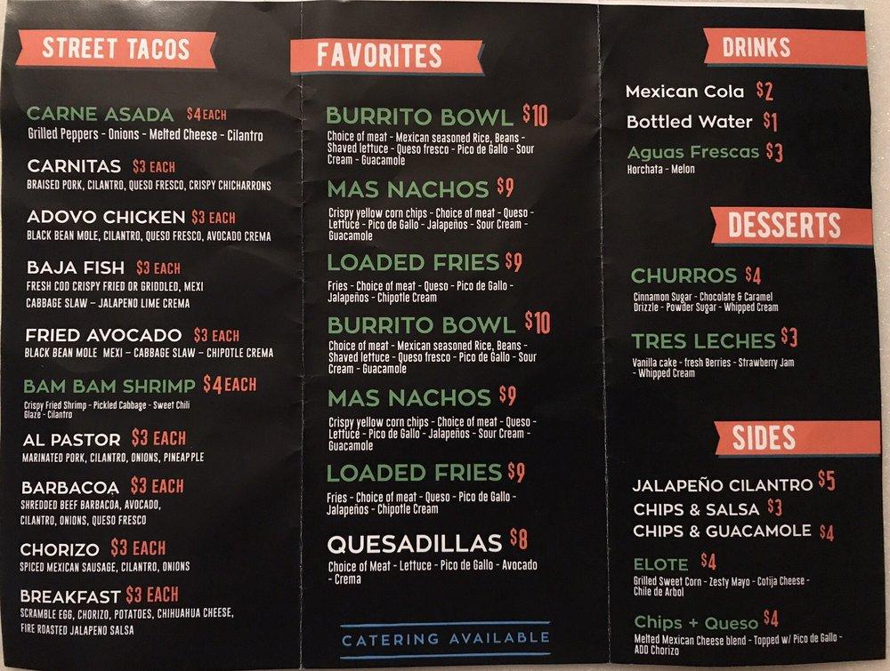 Menu At UNO MAS FRESH MEX Restaurant Wichita W 13th St N