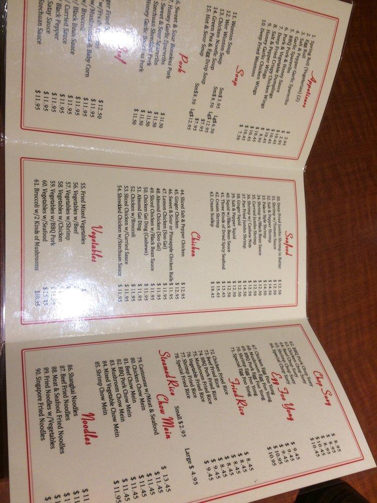 Menu at Bright Pearl Restaurant, Pincher Creek