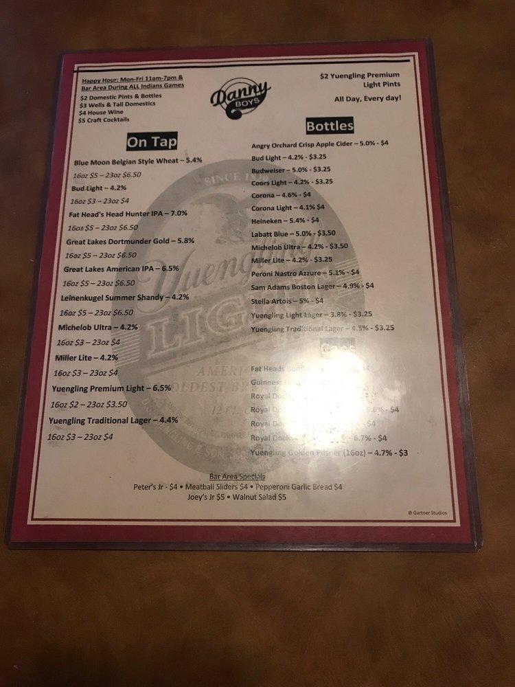 Menu at Danny Boy's - North Canton pizzeria, North Canton