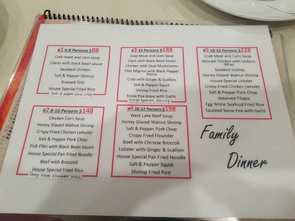 Menu at Golden Pheasant restaurant, Torrance