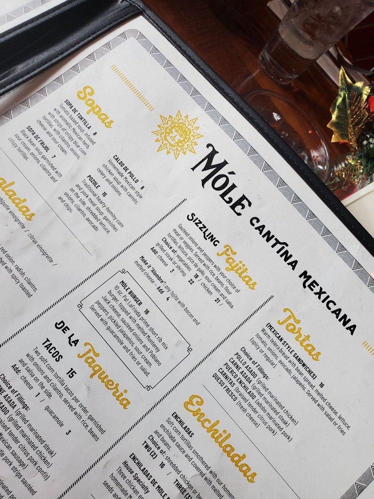 Menu at Mole Cantina Mexicana restaurant, Wellington, S State Rd 7 #150