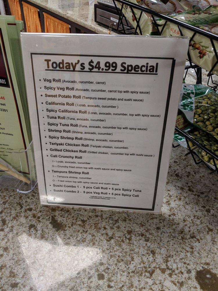 Menu at Splendid Sushi restaurant, Concord