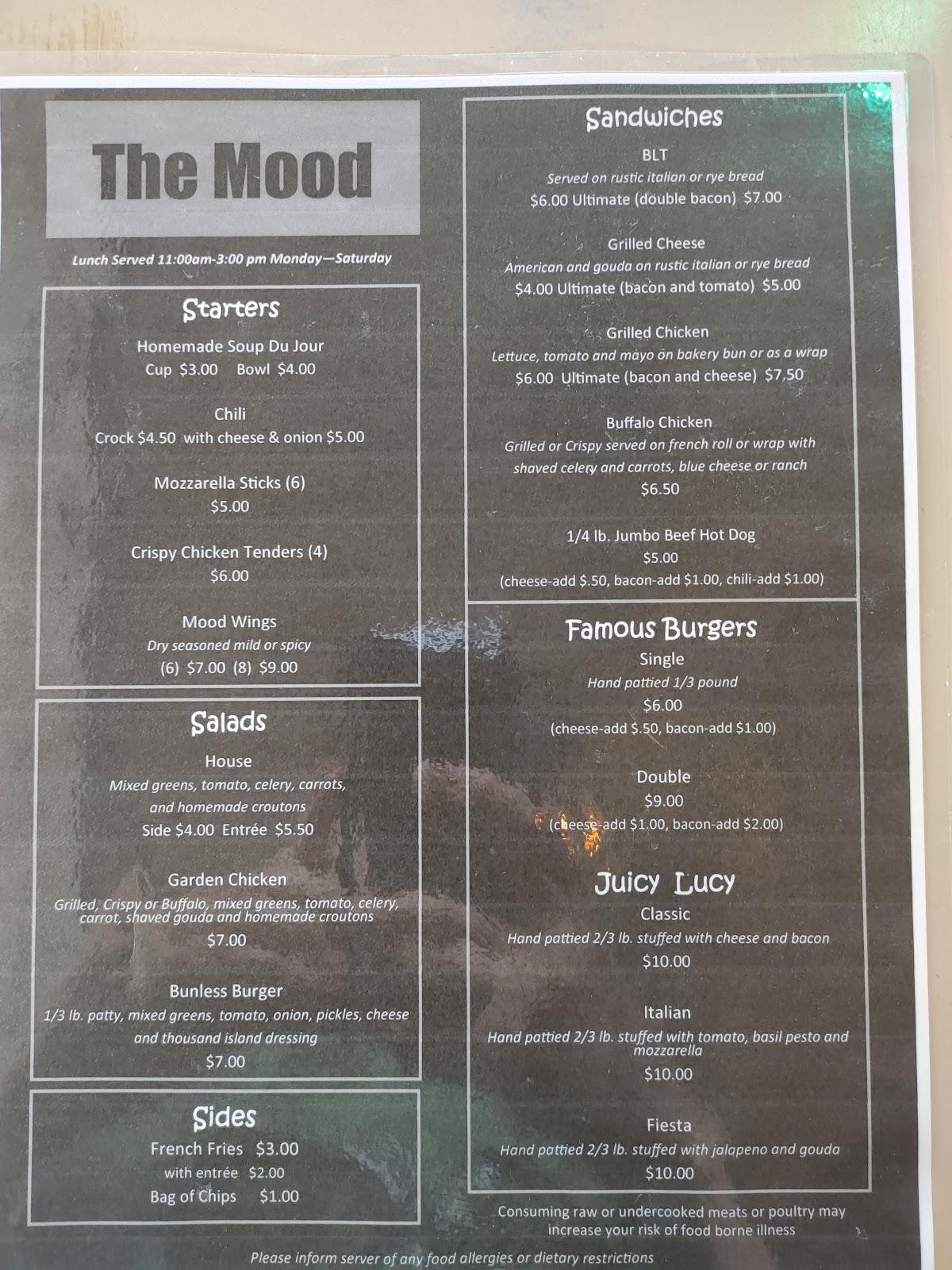 Menu at The Mood pub & bar, Countryside