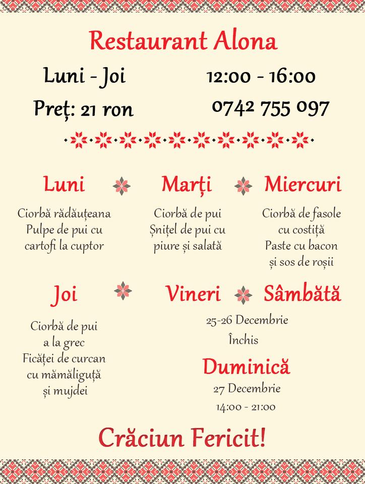 Menu at Alona Restaurant & Events, Bârlad