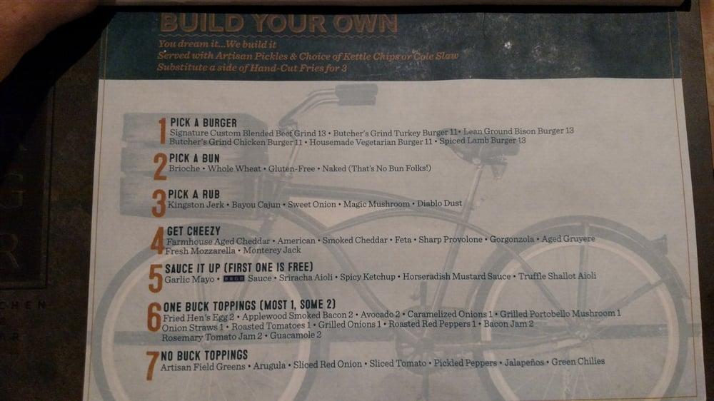 Menu at BRGR Kitchen & Bar, Treasure Island