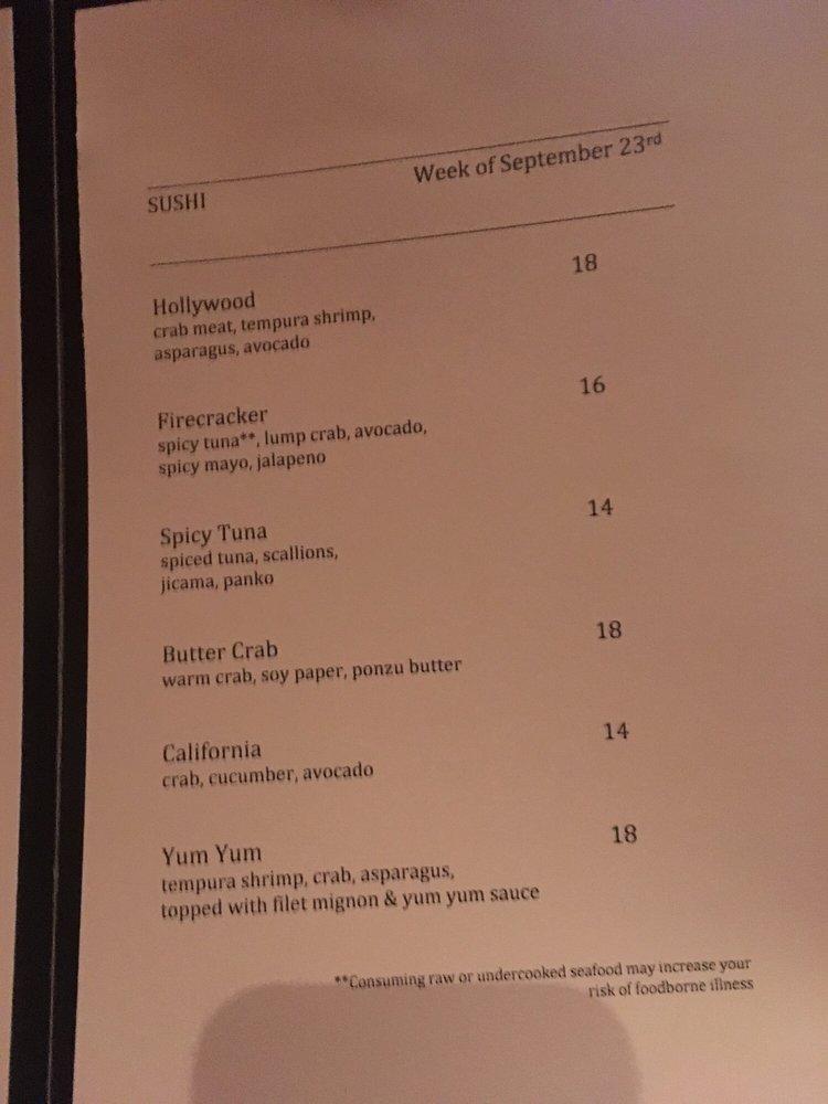 Menu at BrickTop's restaurant, Nashville, West End Ave