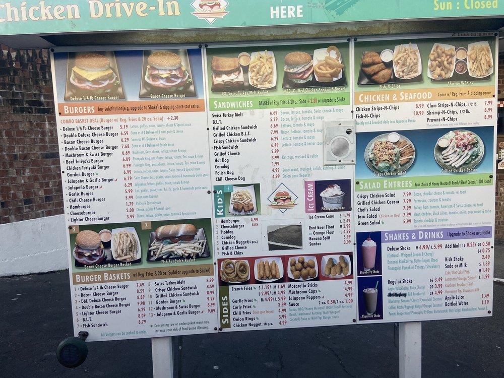 Menu at Chicken Drive-In restaurant, Lake Stevens