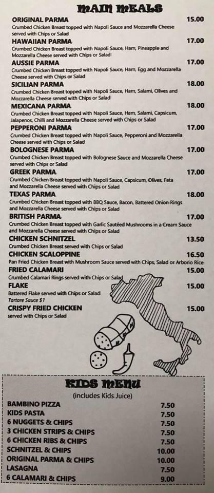 Menu at JP's Pizzeria, Delahey