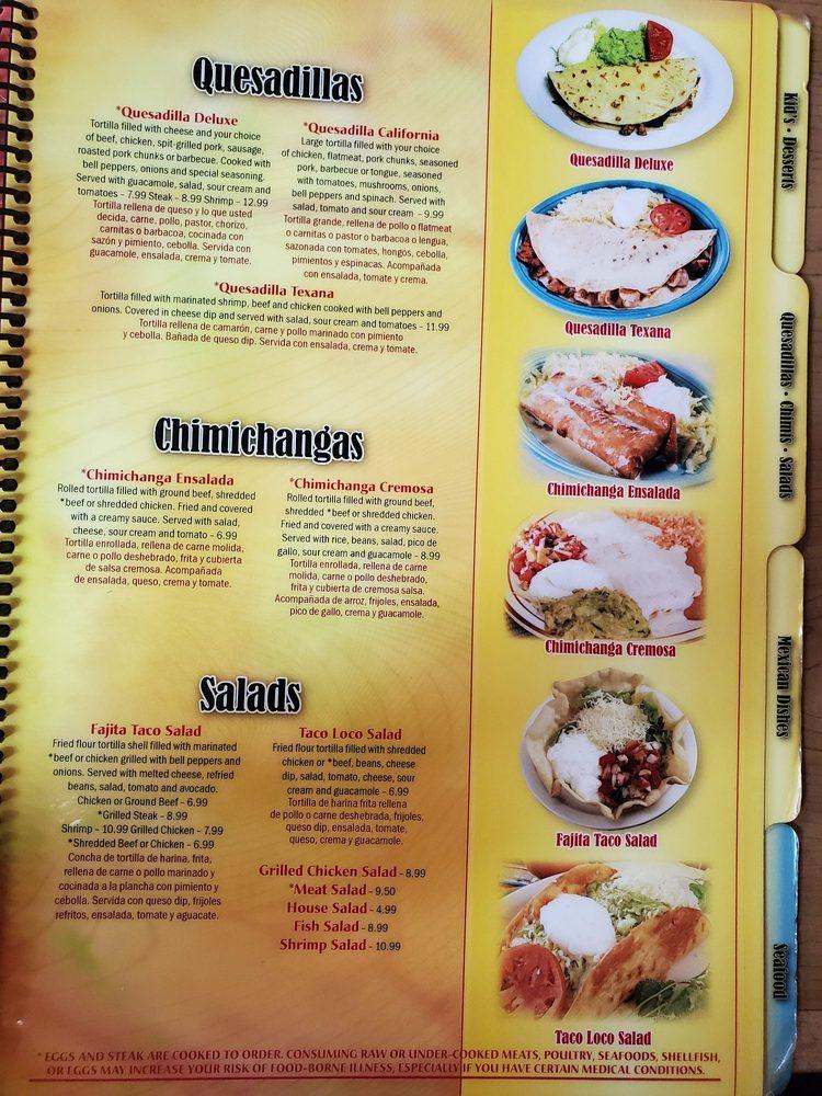 Menu at La Fuente Mexican Restaurant, Norcross