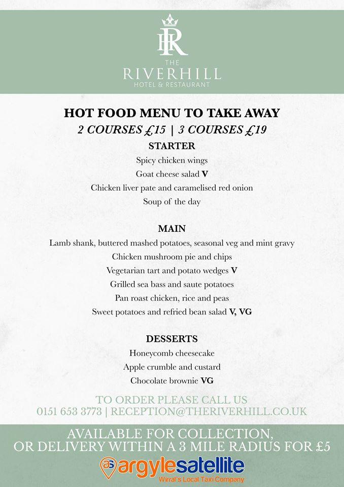Menu at The RiverHill Hotel & Restaurant, Birkenhead