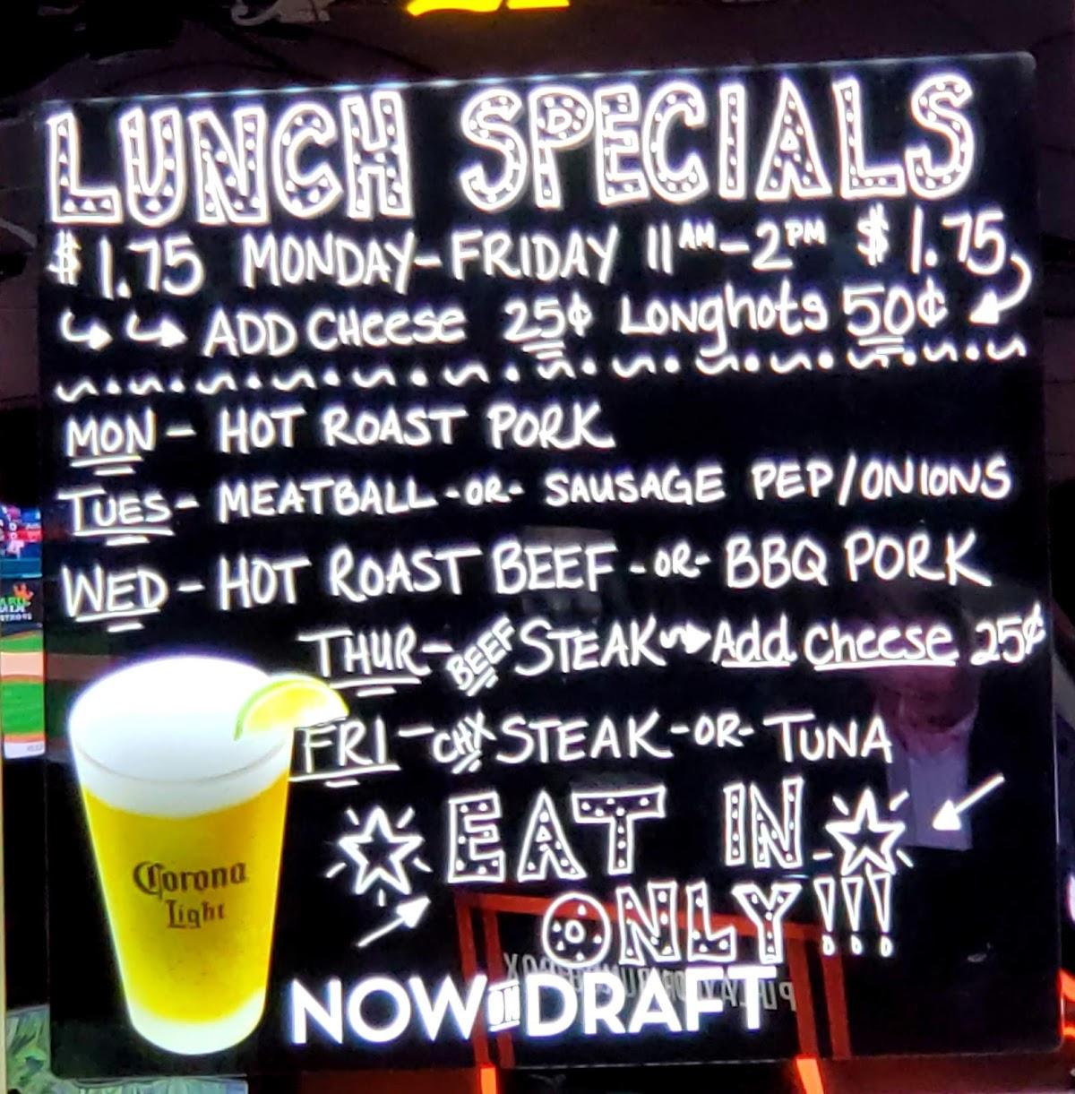 Menu at Villari's franklinville pub & bar, Franklin