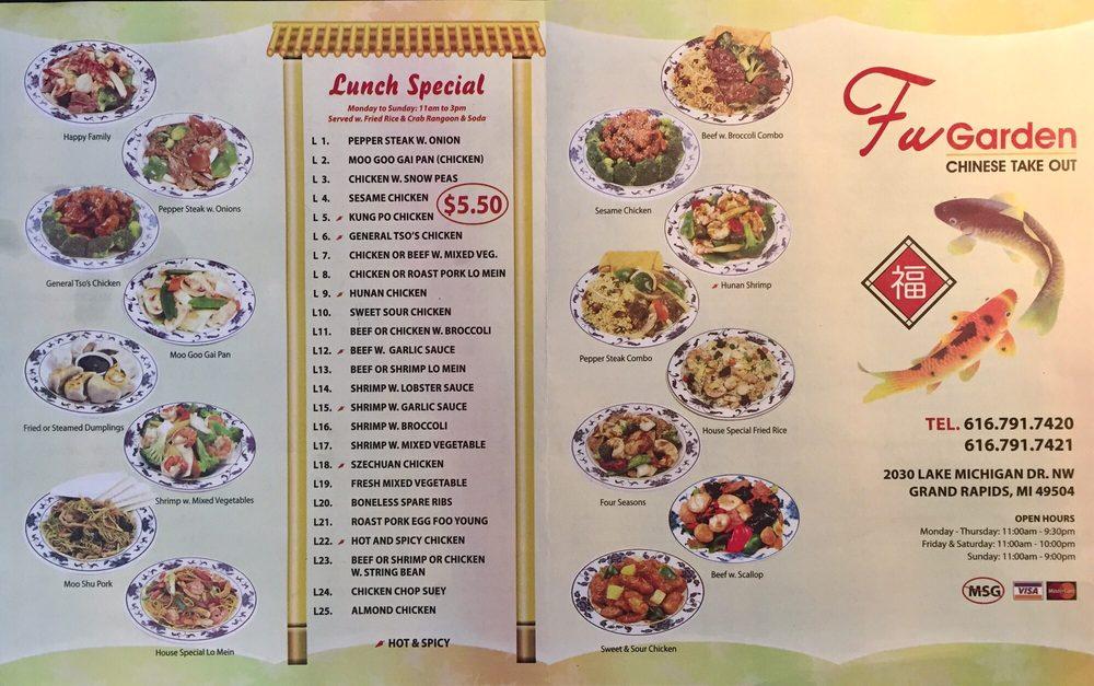 Menu at Fu Garden restaurant, Grand Rapids