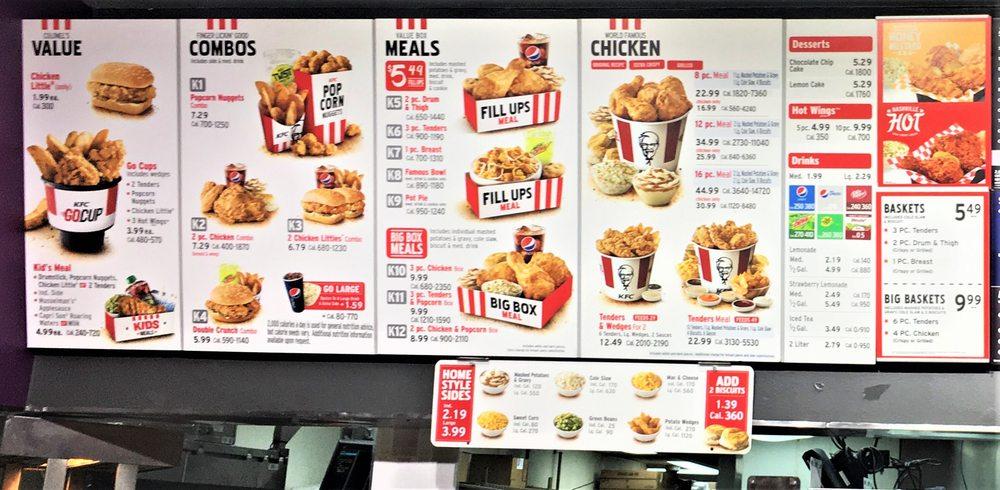 Carta de comida rápida KFC, San Diego, Eastman St